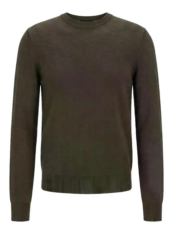 BOSS Chevron-patterned Crew-neck Sweater - Brown