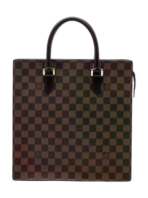 LOUIS VUITTON 2001 Damier Ebene Venice Sac Plat Tote Bag - Brown