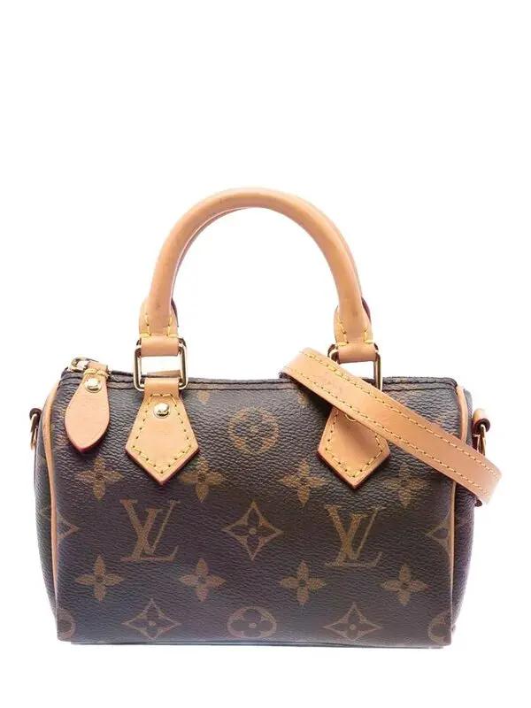 LOUIS VUITTON 2023 Monogram Nano Speedy Bandouliere Satchel - Brown