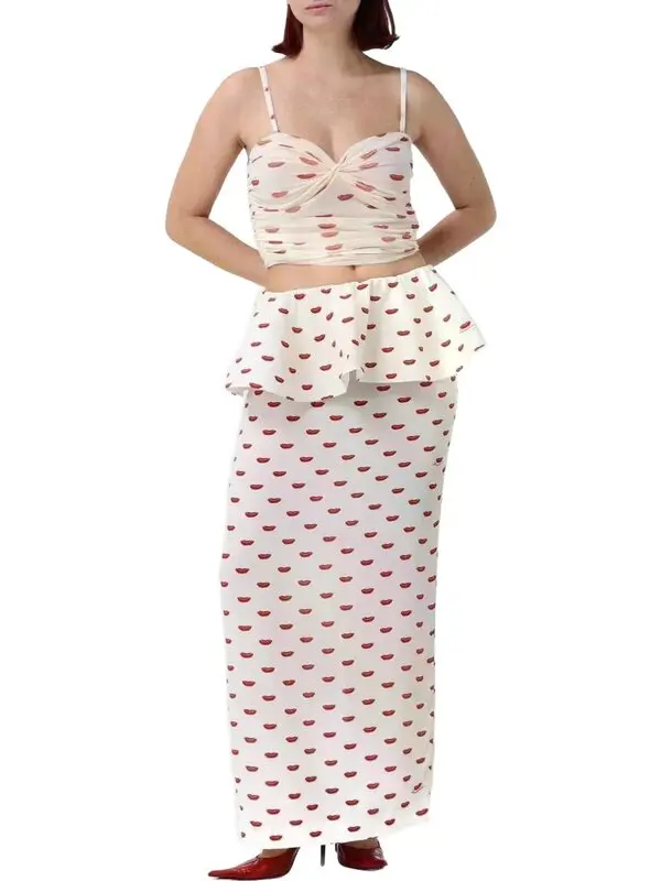 Fiorucci Lips-print Bandeau Top - Red