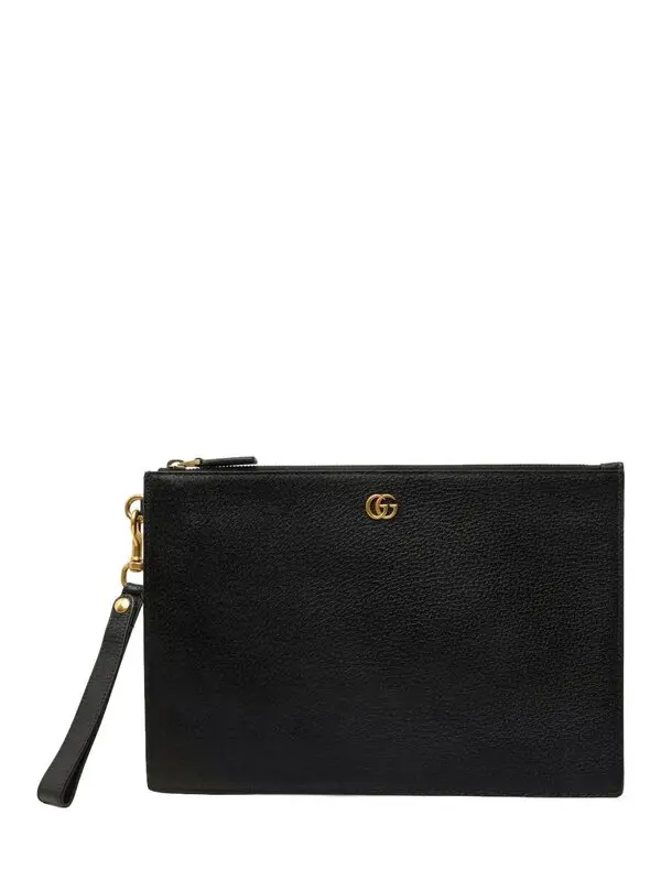 Gucci 2016-2026 Gg Marmont Calfskin Clutch Bag - Black