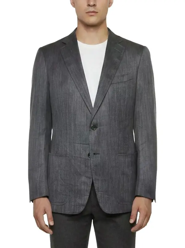 TOM FORD Herringbone Single-breasted Blazer - Grey