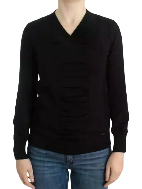 Costume National V-neck Long-sleeve Sweater - Black