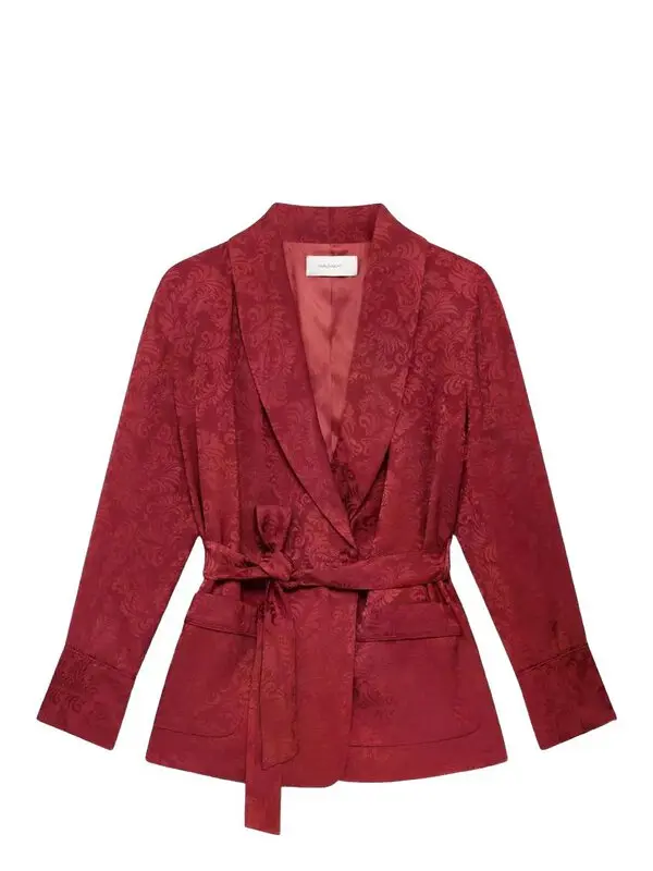 Malìparmi Damask-jacquard Wrap Blazer - Red