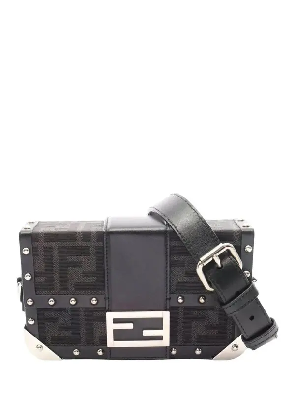 Fendi 2010s Zucca Trunk Shoulder Bag - Black