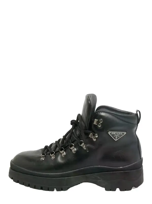 Prada Brixxen Lace-up Combat Boots - Black