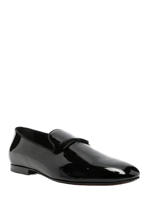 TOM FORD Patent Leather Bow-detail Loafers - Black