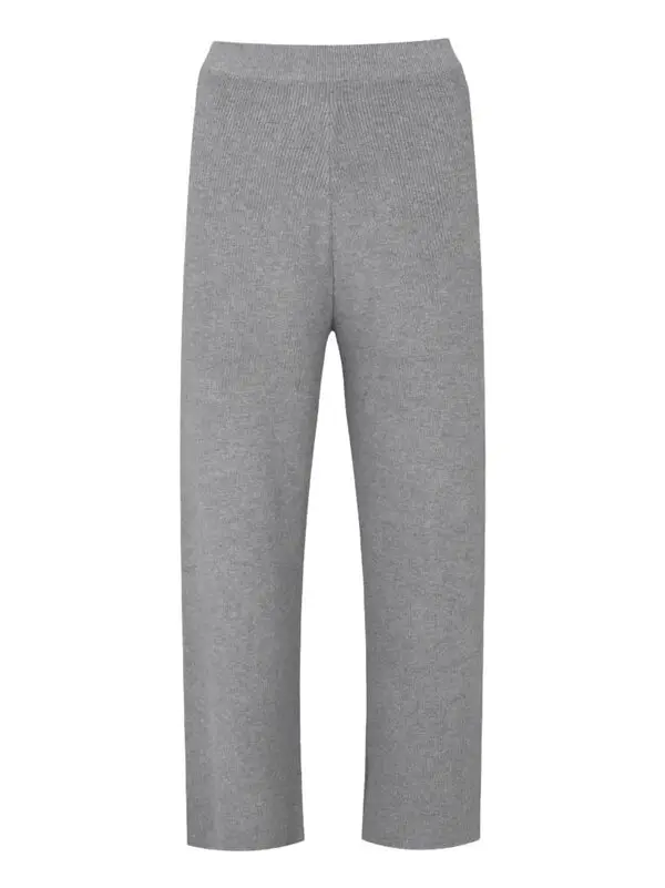 IZAAK AZANEI Ribbed-knit Straight-leg Trousers - Grey