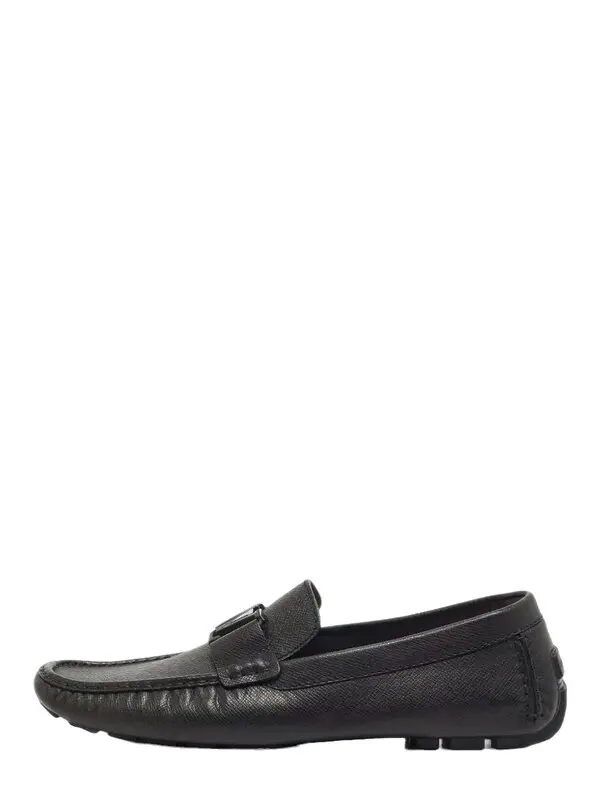 LOUIS VUITTON Monte Carlo Taiga Leather Loafers - Black