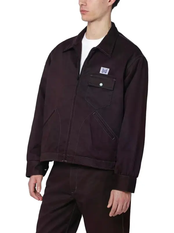 Needles Logo-appliqué Zip-up Shirt Jacket - Purple