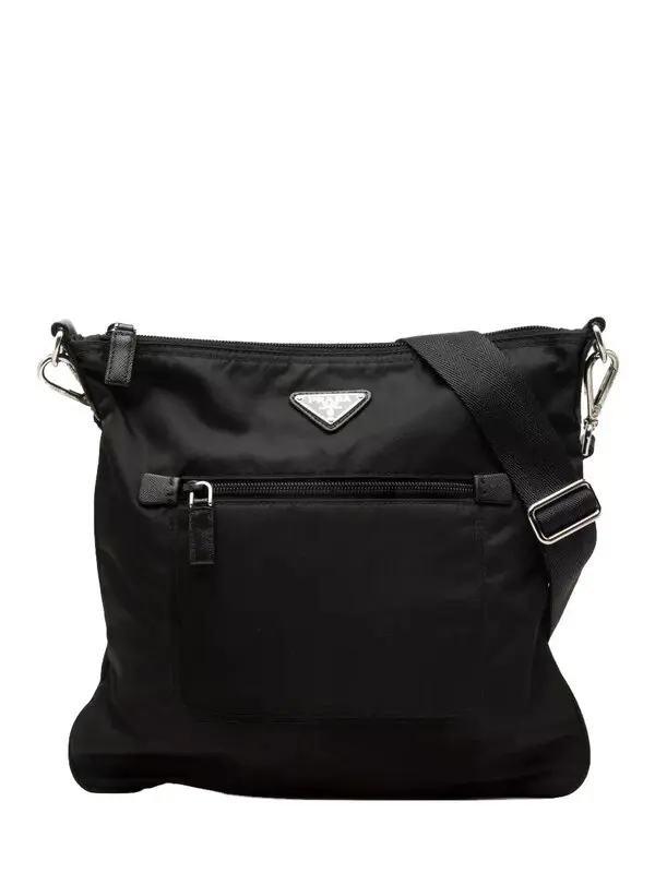 Prada 2013-2026 Tessuto Zip Top Crossbody Bag - Black