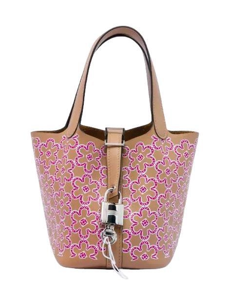 Hermès 2022 Micro Swift Lucky Daisy Picotin Lock 14 Handbag - Brown