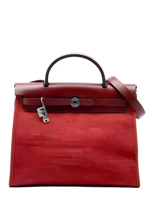 Hermès 2015 Toile Herbag Zip 31 Satchel - Red