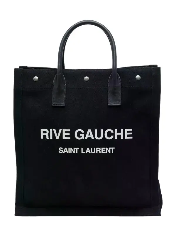 Saint Laurent 2021 Canvas Rive Gauche North South Tote Bag - Black