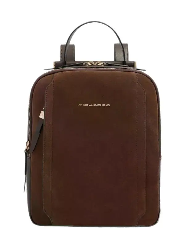 PIQUADRO Rfid-shielded Suede Leather Backpack - Brown