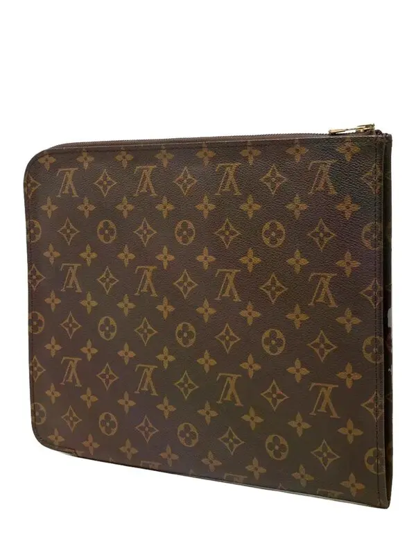 LOUIS VUITTON 1991 Monogram Poche Documents Portfolio 30 Clutch Bag - Brown