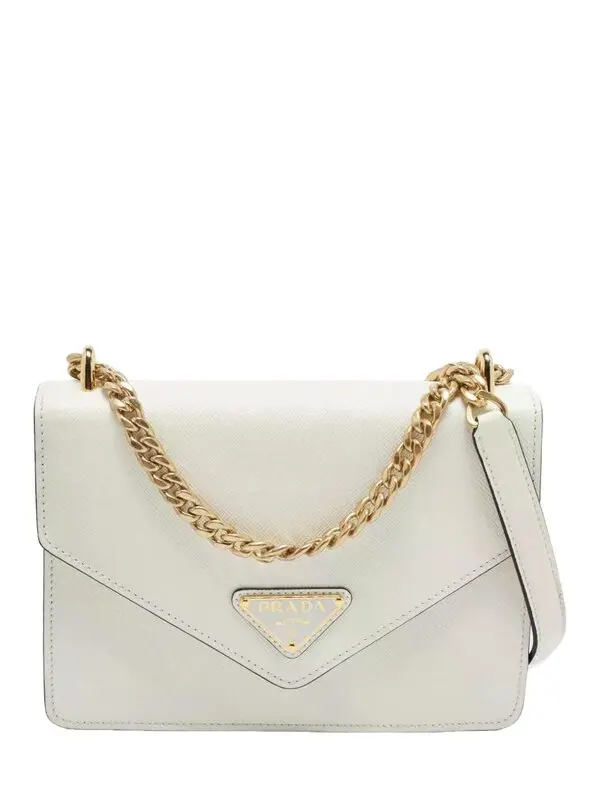 Prada Mini Saffiano Lux Envelope Crossbody Bag - White