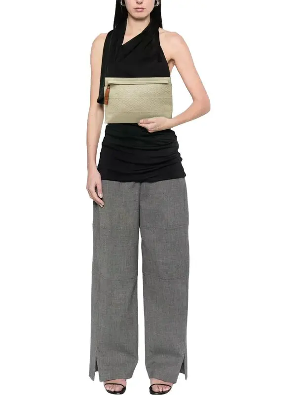 Loewe 2016 Anagram Canvas Repeat T Clutch Bag - Neutrals