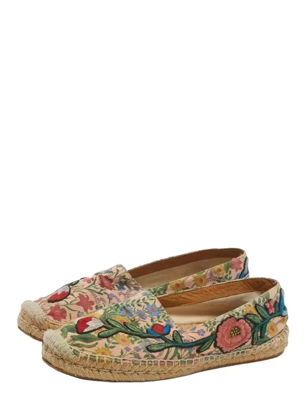 Gucci Flora Embroidered Espadrilles - Neutrals