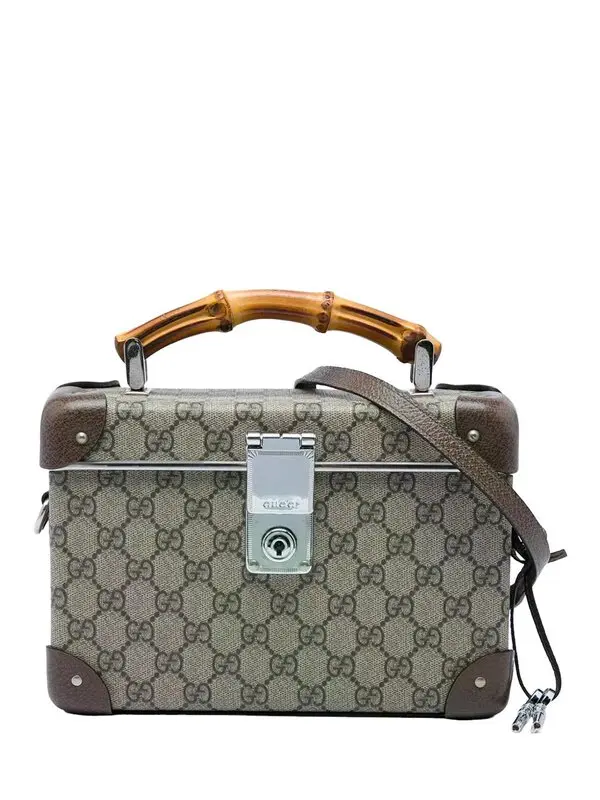 Gucci 2016-2026 Gg Supreme Bamboo Vanity Bag Satchel - Neutrals