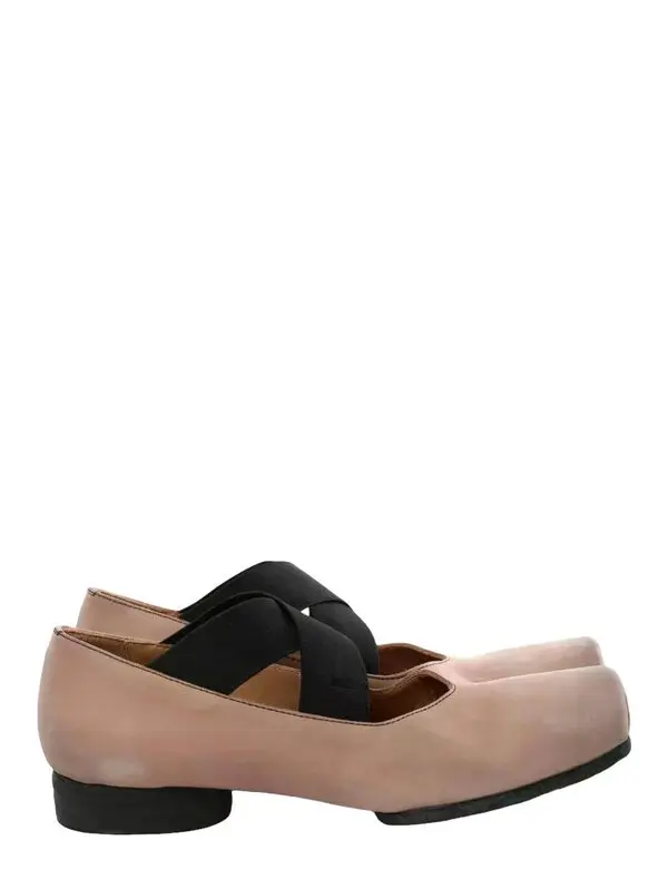 UMA WANG Crossover-strap Squared-toe Ballet Flats - Pink
