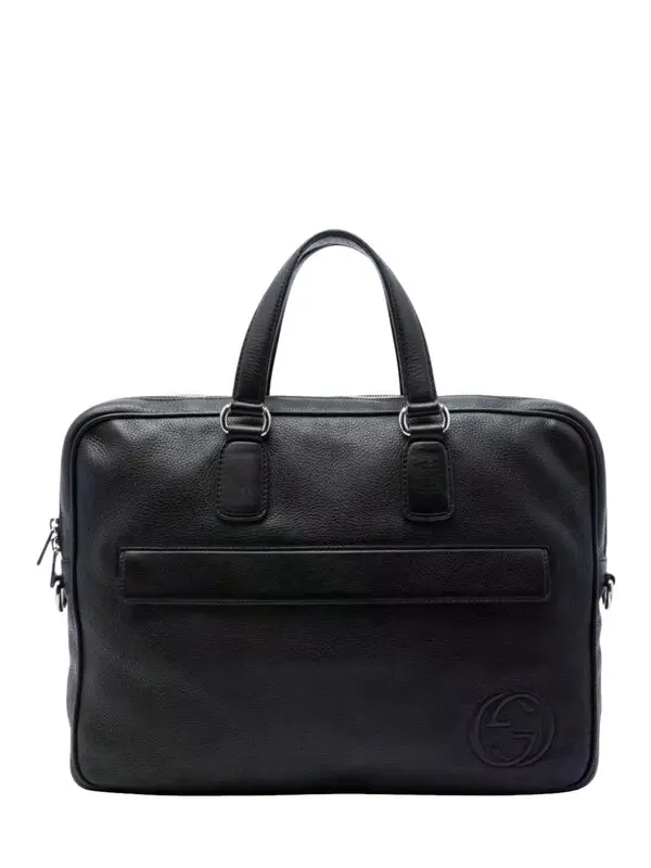 Gucci 2016-2026 Calfskin Soho Briefcase Business Bag - Black