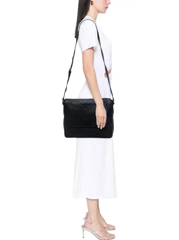 Gucci 2016-2026 Guccissima Messenger Bag Crossbody Bag - Black