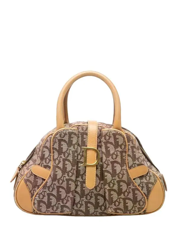 Dior 2011 Mini Diorissimo Canvas Double Saddle Bowler Bag Handbag - Brown