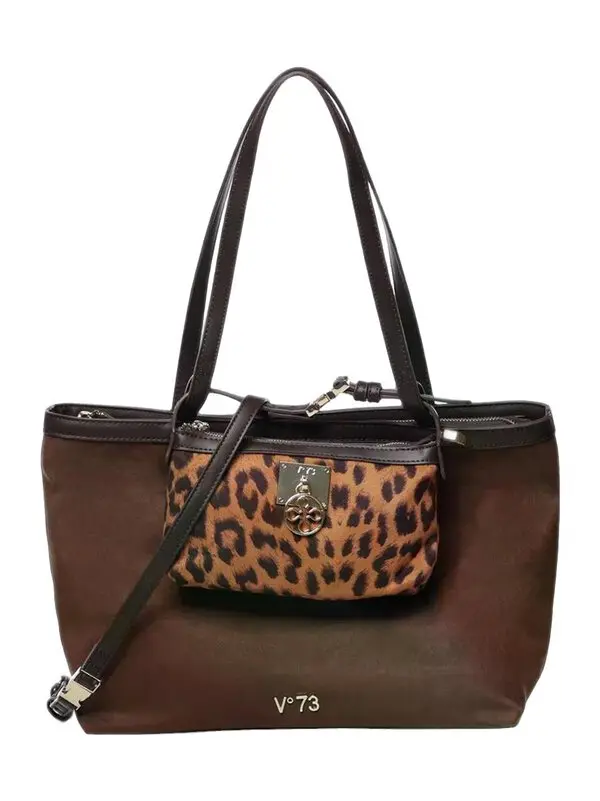 V°73 Leopard-print Pouch Tote Bag - Brown