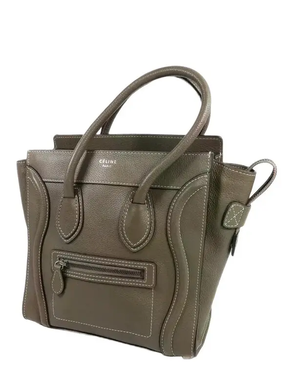 Celine Micro Luggage Leather Tote Bag - Grey
