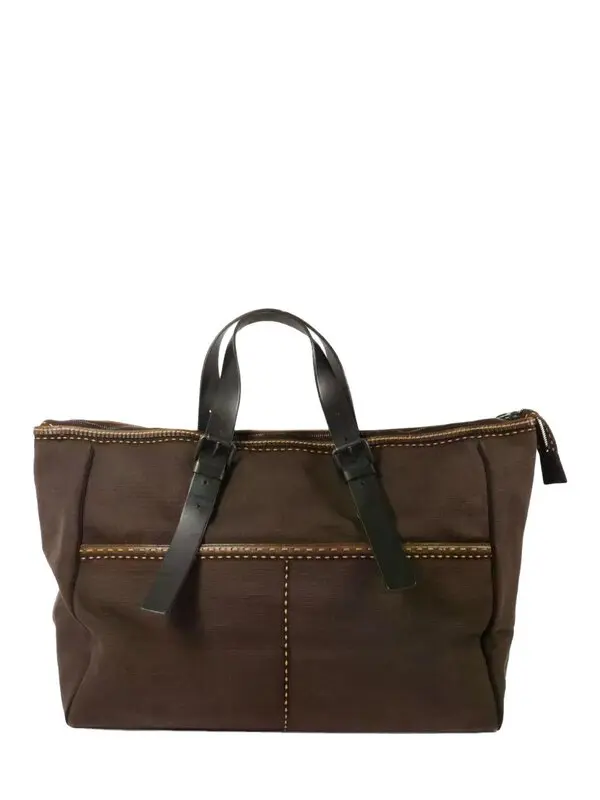 Bottega Veneta Traveler Canvas Tote Bag - Brown