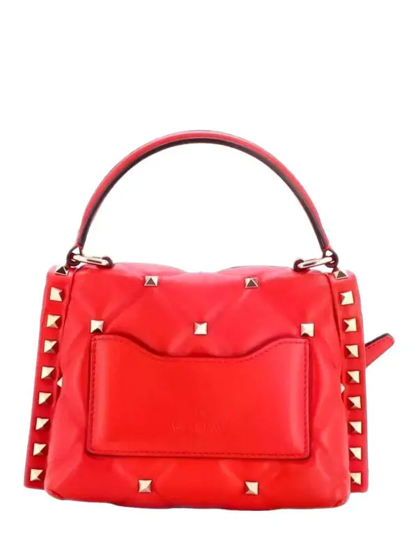 Valentino Garavani Candystud Top Handle Bag Leather Mini Satchel - Red