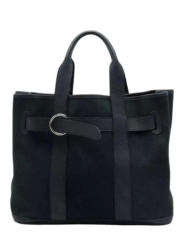 Hermès 2007 Toile And Negonda Ceinture Mm Tote Bag - Black