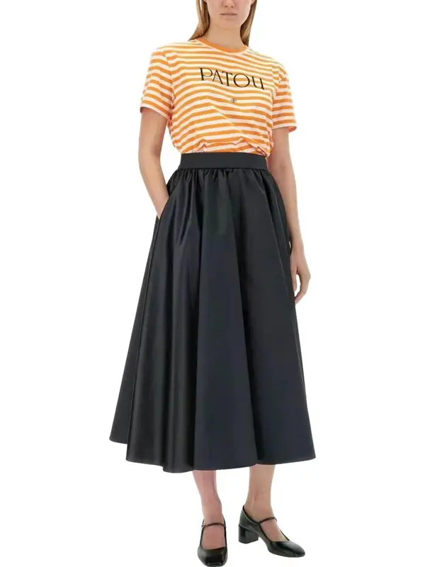 PATOU Pleated Midi Skirt - Black