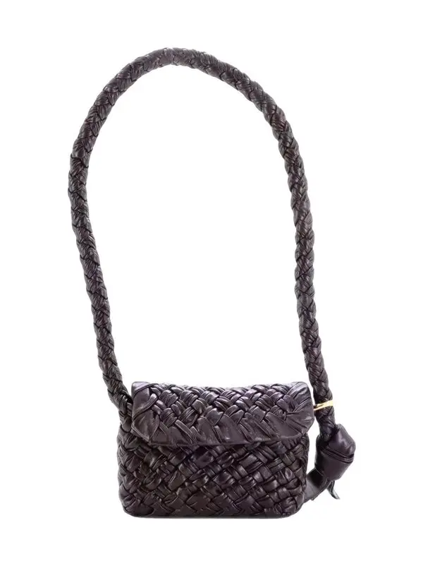 Bottega Veneta Kalimero Citta Intrecciato Plisse Leather Shoulder Bag - Brown