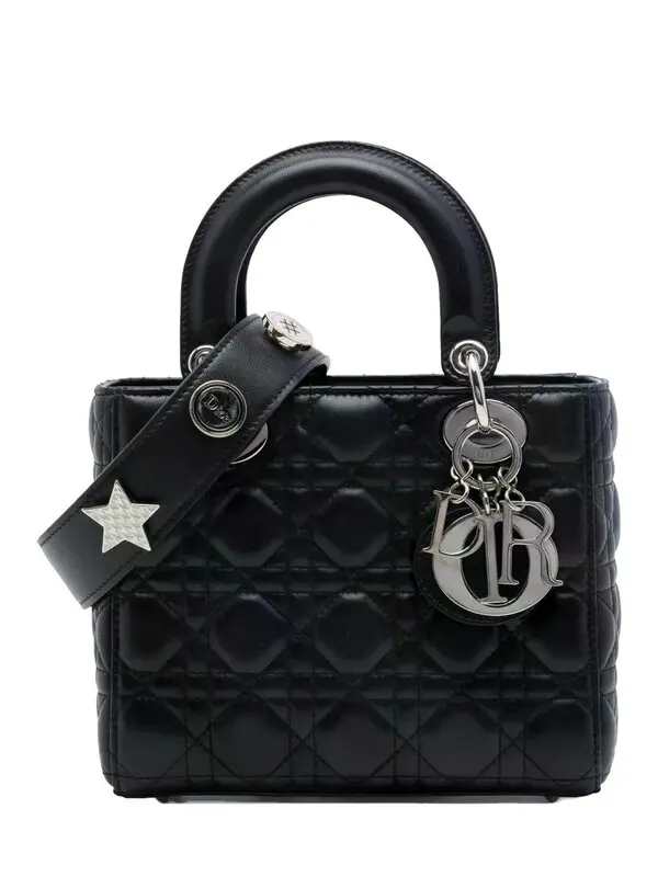 Dior 2017 Small Lambskin Cannage My Abcdior Lady Satchel - Black