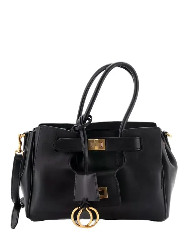 Balenciaga Bel Air Carry All Bag Leather Mini Tote Bag - Black