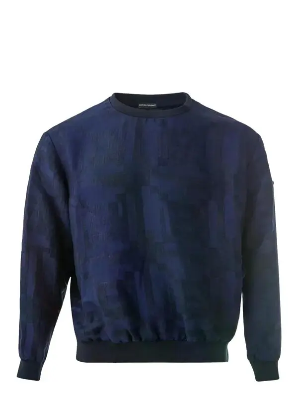 Emporio Armani Geometric-pattern Knit Sweater - Blue