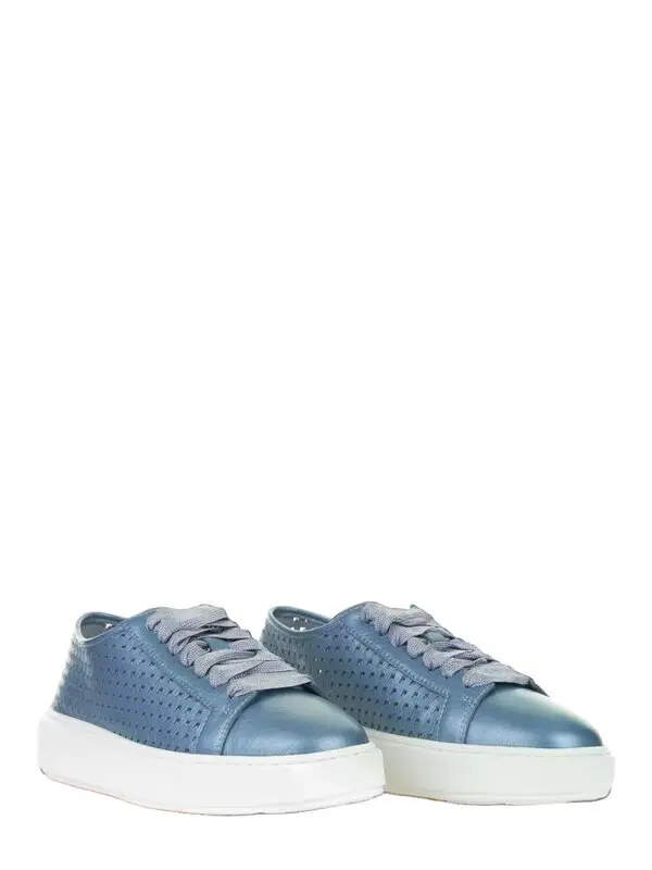 Santoni Perforated-detail Low-top Sneakers - Blue