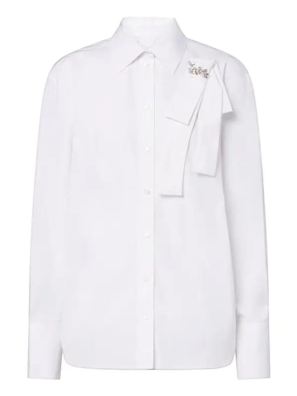 Erdem Embellished Cotton Poplin Shirt - White
