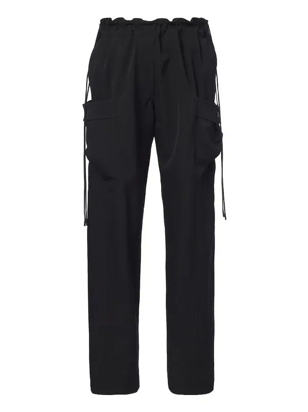 THE ROW Elga Wool Cargo Pants - Black