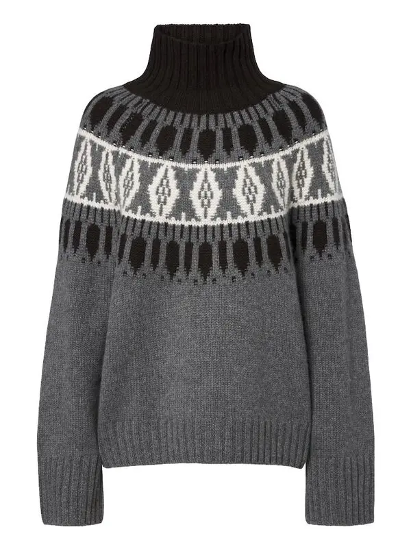 Arch4 Whistler Fair Isle Cashmere Sweater - Grey