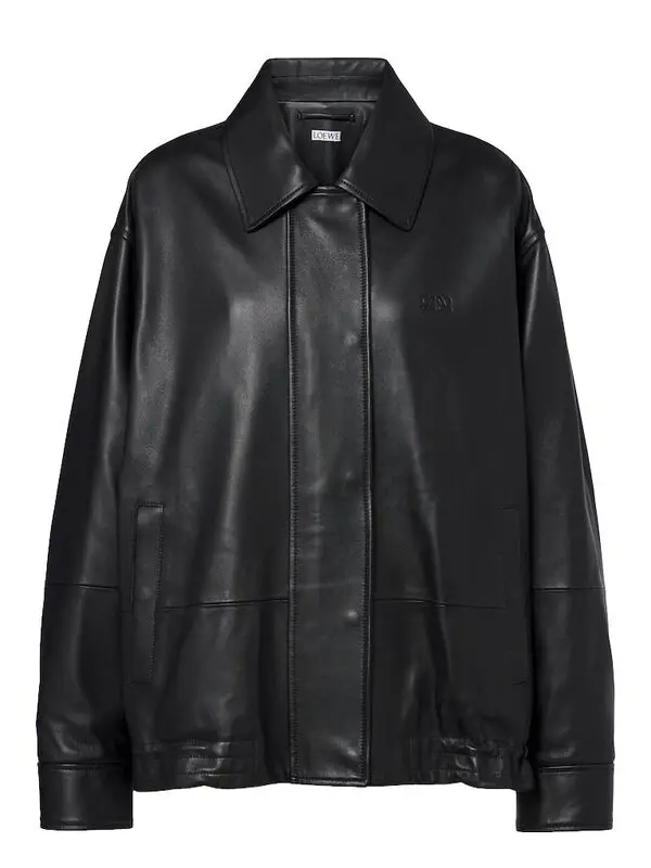 Loewe Oversized Leather Jacket - Black