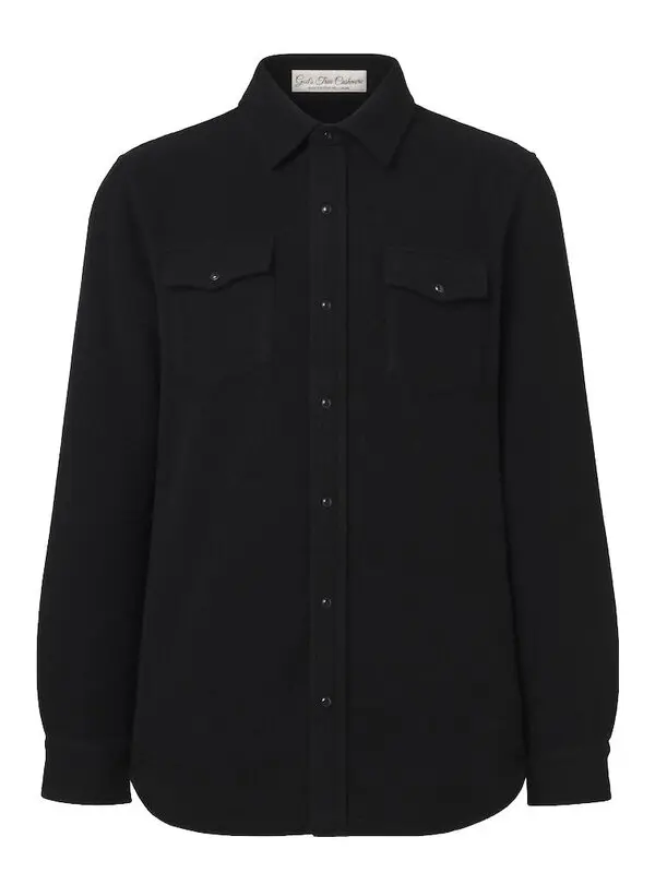 GOD'S TRUE CASHMERE Cashmere Shirt With Spinels - Black