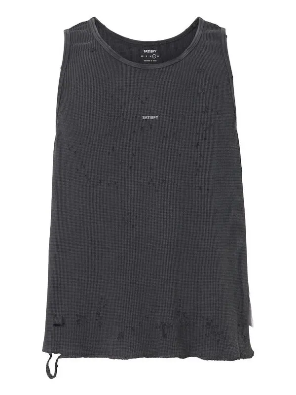 Satisfy Mothtech™ Waffle-knit Cotton Tank Top - Black