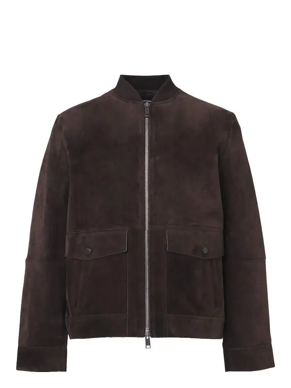 YVES SALOMON Suede Jacket - Brown