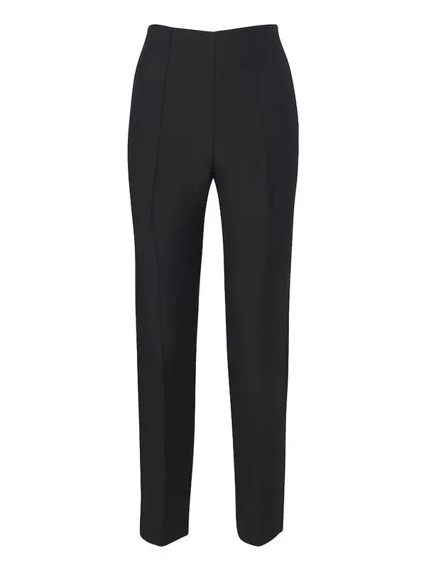 Roland Mouret Wool And Silk Cropped Slim Pants - Black