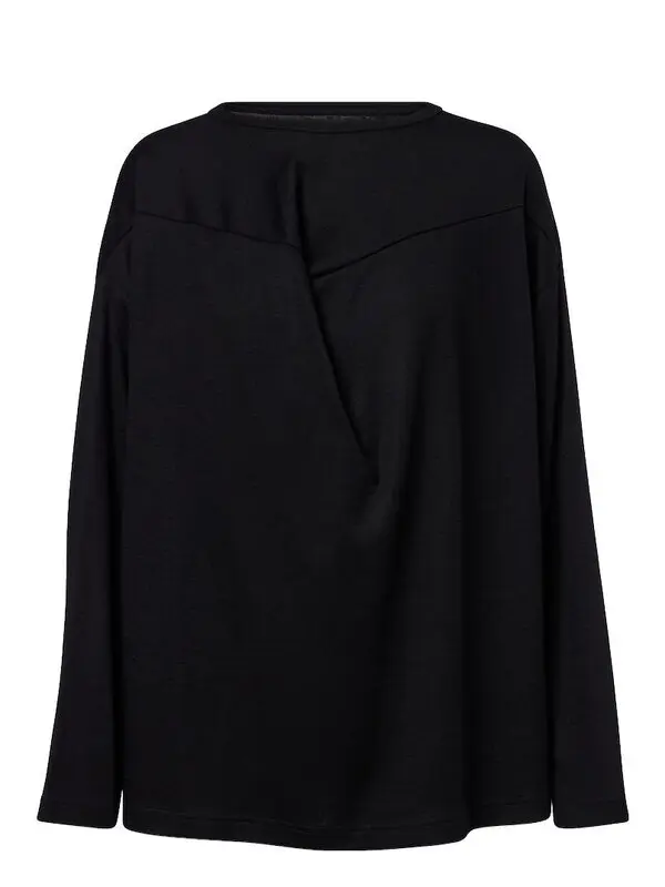 Junya Watanabe Draped Wool Top - Black