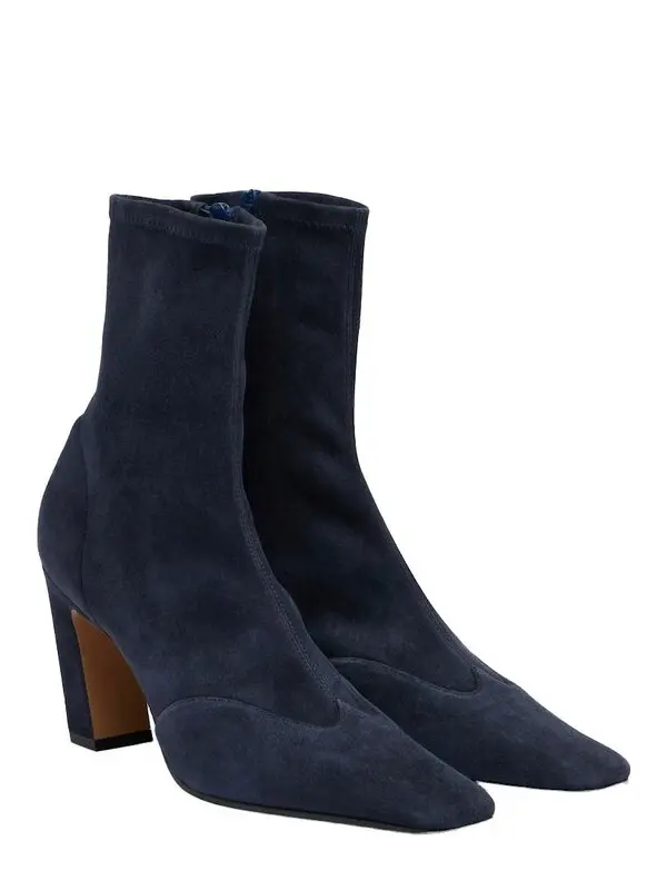 Khaite Nevada Suede Ankle Boots - Blue