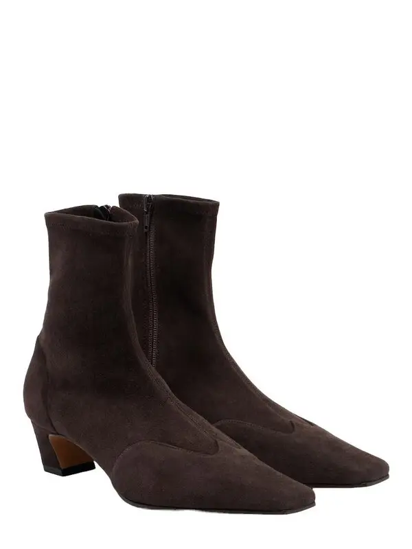 Khaite Nevada Suede Ankle Boots - Brown
